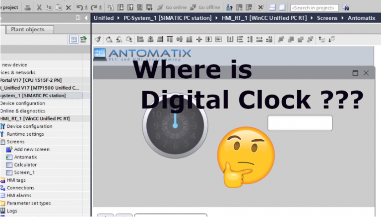 Adding Digital Clock In Wincc Unified V17 Using Javascript 9273