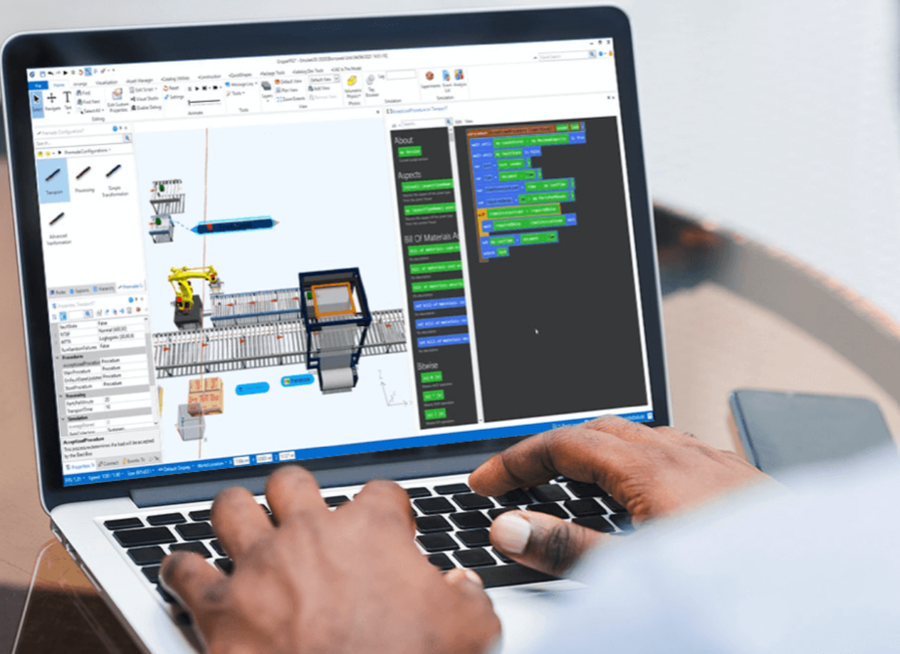 Which virtual commissioning and warehouse emulation software is used by ...