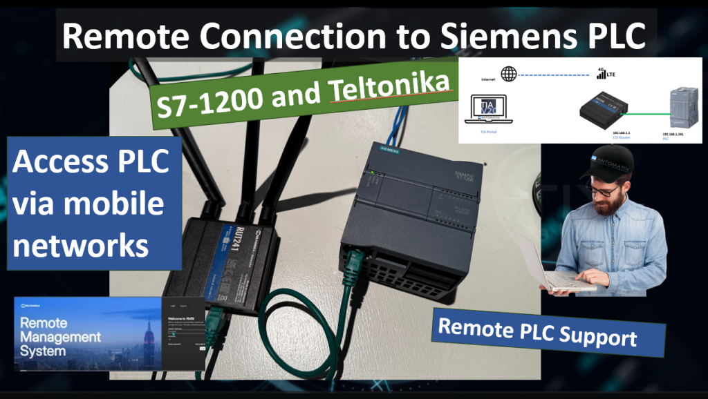 Remote PLC Access with a 4G Router using Teltonika RUT241 and Siemens S7-1200